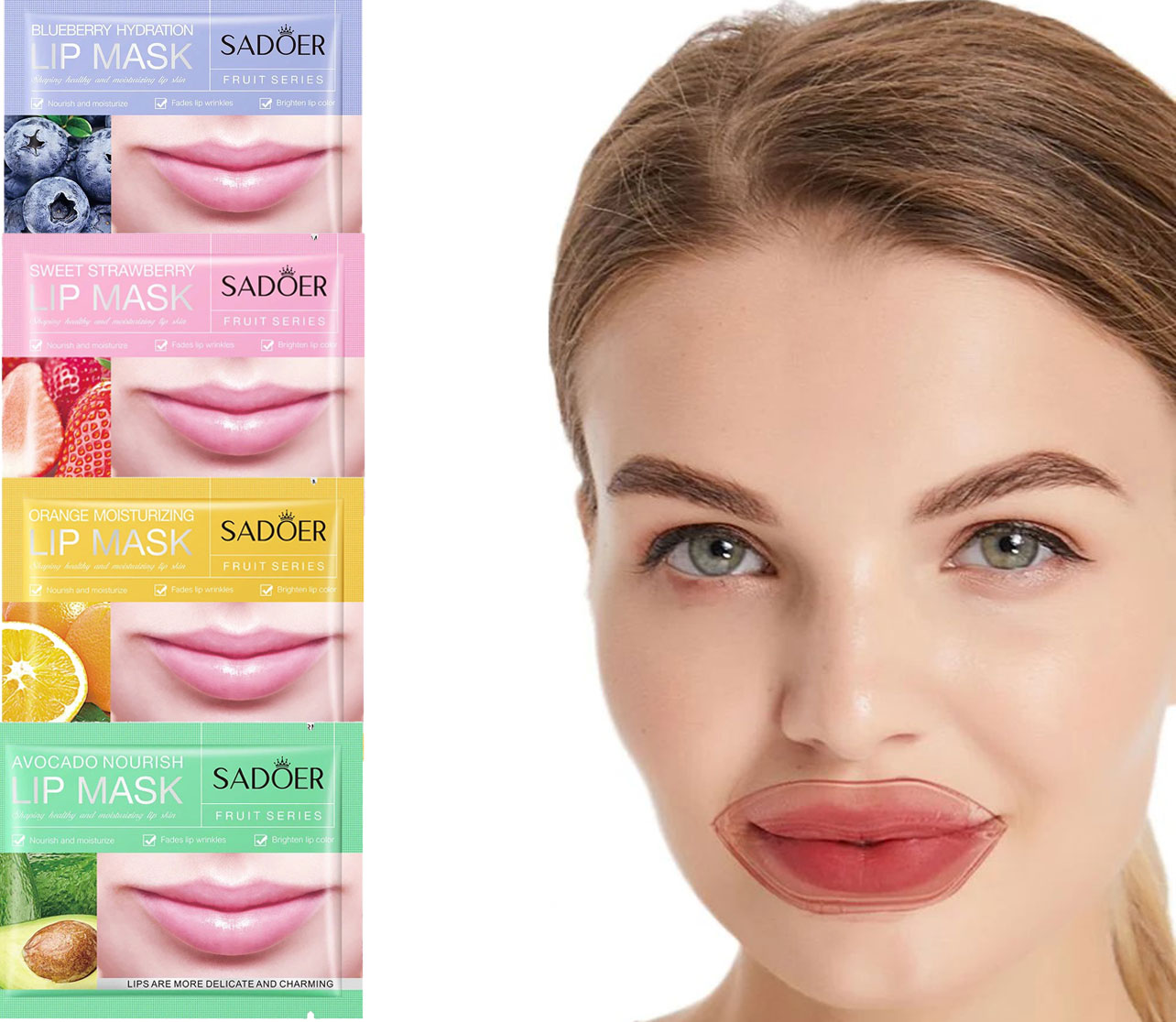Lip Mask Fruit Series (4 Piece Set) – Moisturizing lip skin – The Care AK