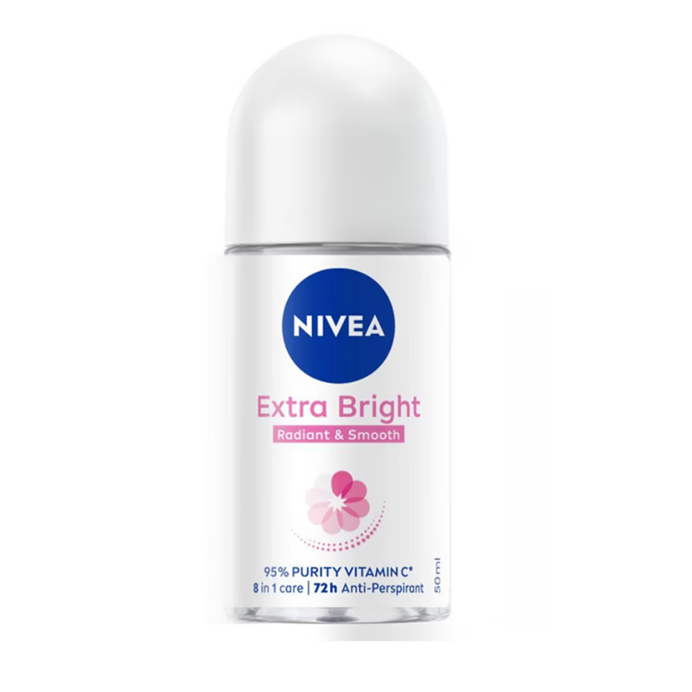 Nivea Extra Bright Radiant & Smooth Anti-Perspirant Roll On 50ml – 72H ...